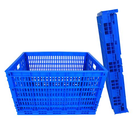 China Vented Plastic Fruit And Vegetable Crates Foldable Crate
