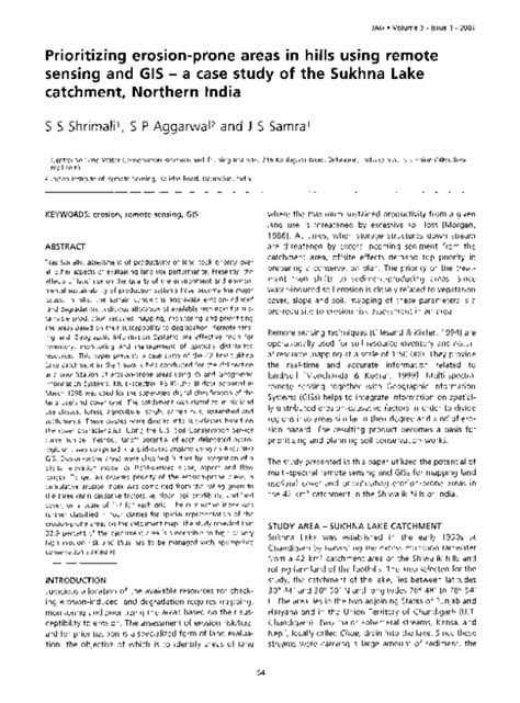Pdf Prioritizing Erosion Prone Areas In Hills Using Remote Sensing