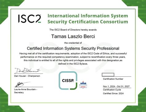 Tamas Berci On Linkedin My Cissp Has Finally Arrived