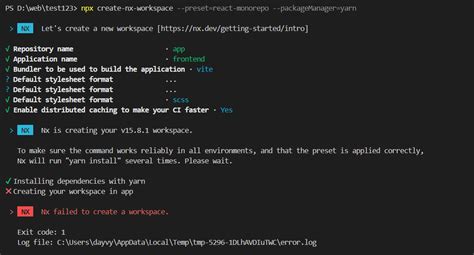 Create Nx Workspace Does Not Generate A Project If You Use Vite Not