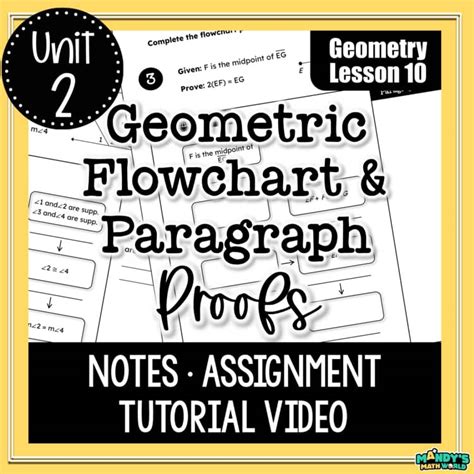 Intro To Flowchart And Paragraph Geometric Proofs High School Geometry