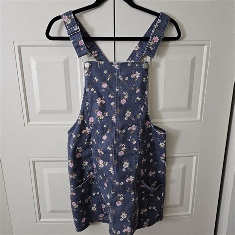 Pinafore Jean Dress Depop