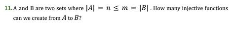 Solved B How Many Injective Functions 11 A And B Are