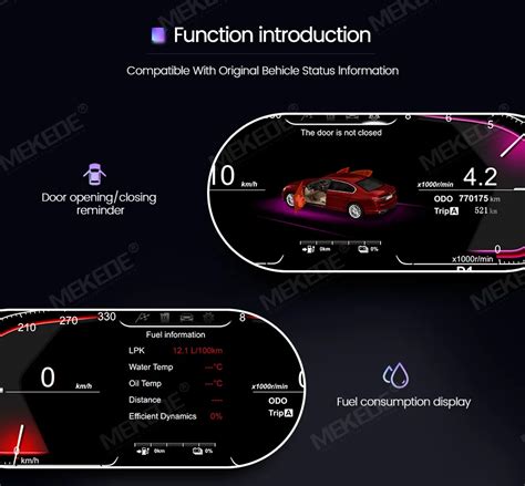 Digital Instrument Cluster Panel Lcd Dashboard Speedometer Linux System