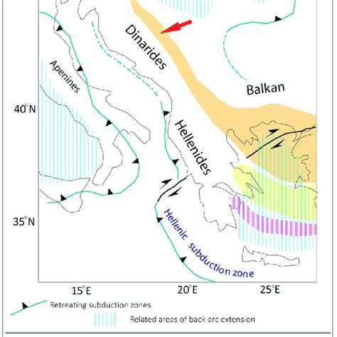 Simplified Tectonic Map Of Dinaric Hellenic Region Showing The