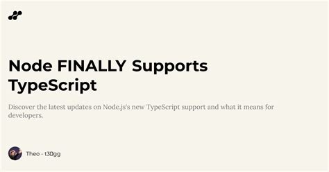 Node Finally Supports Typescript Verved