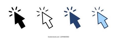 Click Icon Vector Pointer Arrow Sign Stock Vector Royalty Free