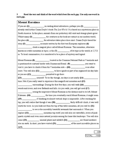 Mount Roraima Use Of English For Exam Pdf