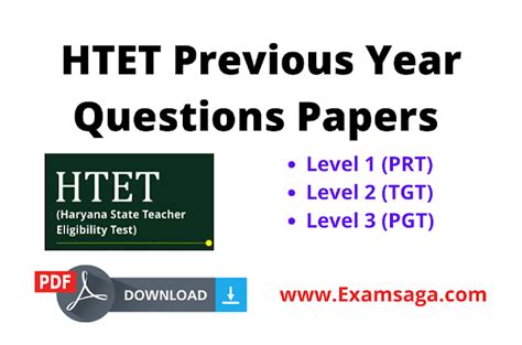 Htet Previous Year Questions Papers For Level 12 And 3 Pdf Examsaga