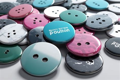 Glossy Button Pin Mockup Premium Ai Generated Image