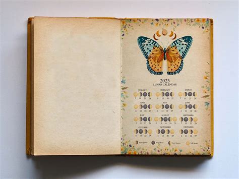 Moon Calendar 2023 Lunar Calendar 2023 2023 Calendar Etsy Uk