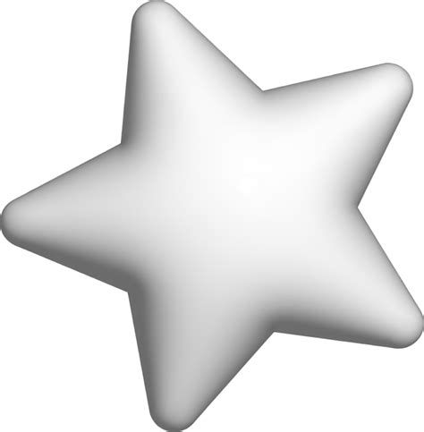 White Star 3d Inflated Cute Bubble Glossy Glass For Decoration 49688576 Png