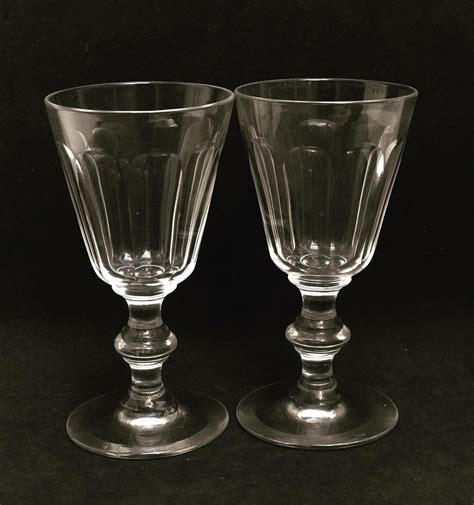 Tulip Faceted Wine Glasses Saint Louis Or Baccarat Style Crystal Wine