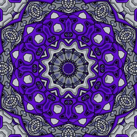 Premium Vector Blue Background With Colorful Symmetrical Pattern