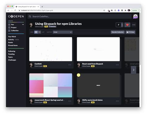Skypack Codepen Codepen