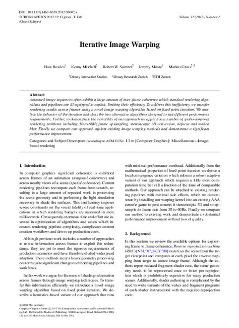 Pdf Iterative Image Warping