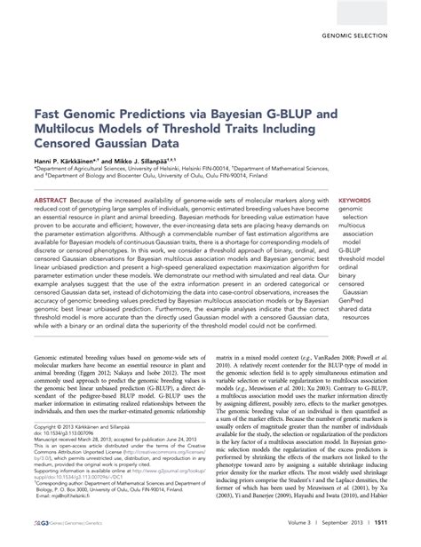 pdf fast genomic predictions via bayesian g blup and multilocus
