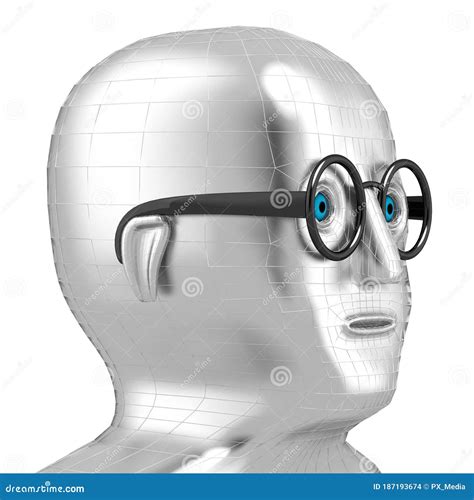 D Robot Wearing Glasses Stock Illustration Illustration Of Metal