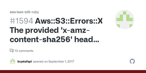 aws s3 errors xamzcontentsha256mismatch the provided x amz content