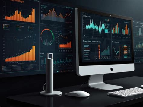 Two Monitors With A Graph On The Top Of Them That Says Financial Data