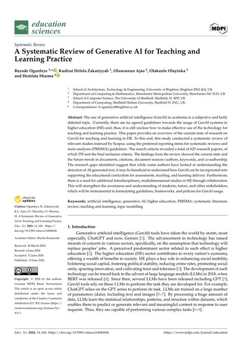 Pdf A Systematic Review Of Generative Ai For Teaching And Learning