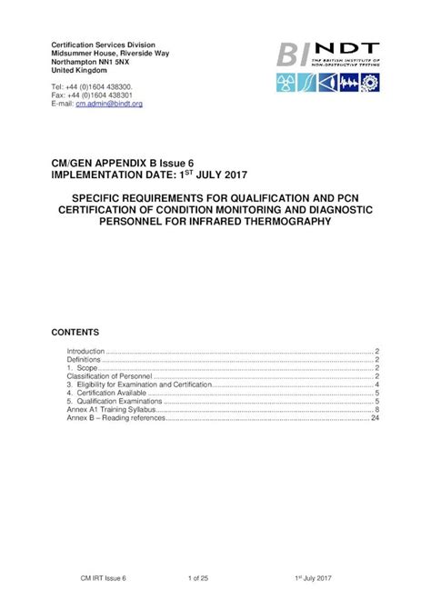 PDF CM GEN APPENDIX B Issue 6 IMPLEMENTATION OF CONDITION MONITORING AND DIAGNOSTIC