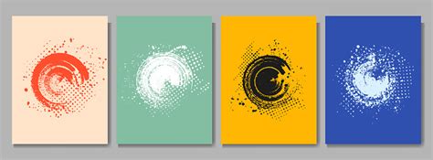 벡터 일러스트레이션 빈티지 스타일 배경 잉크 브러쉬 스트로크 포스터 페인트 스플래시 효과 추상 아트 프레임 컬렉션 포스터 표지 잡지 헤드 라인 레이아웃 브로셔를위한 디자인