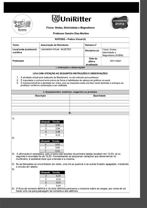 Associação De Resistores Alexandro Freitas Barth Eletricidade E