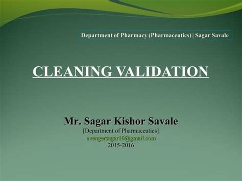 Cleaning Validation Steps For Gmp Plant Pdf