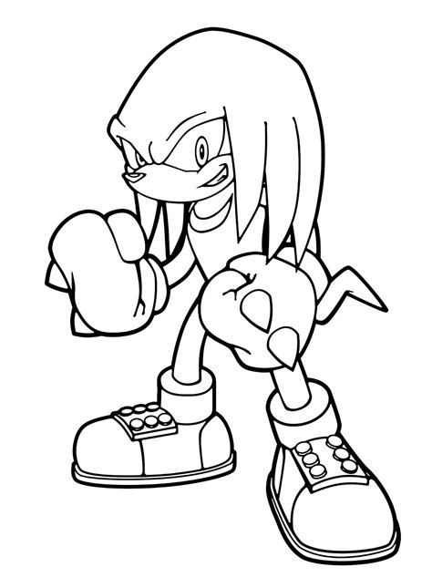 Printable Knuckles Sonic Coloring Pages