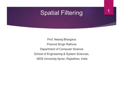 Spatial Filtering PPT