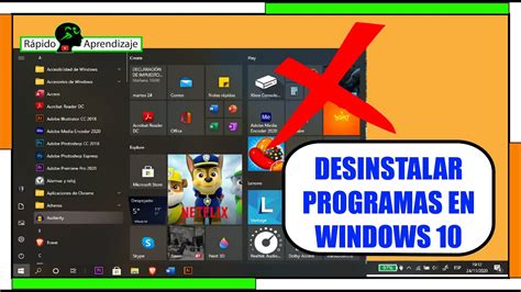 Desinstalar programas en Windows 10 Rápido Aprendizaje YouTube