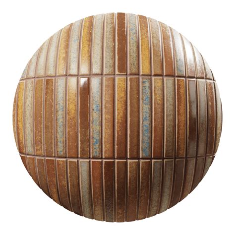 Yubi Ceramic Glossy Tile Texture Rustic Bronze Poliigon