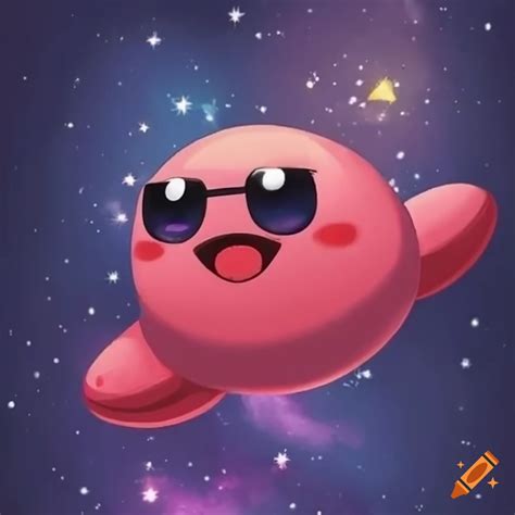 Cute Kirby Floating In Space