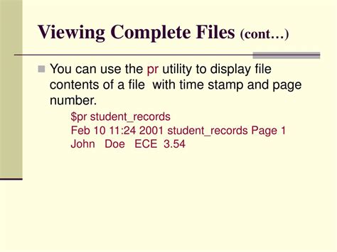 Ppt Unix Chapter 09 Basic File Processing Powerpoint Presentation
