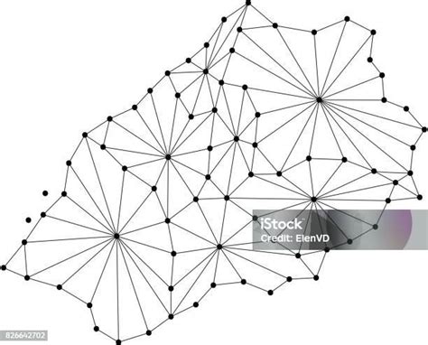 세인트 헬레나 지도 다각형 모자이크의 네트워크 광선 및 점 벡터 일러스트 레이 션 라인 0명에 대한 스톡 벡터 아트 및 기타