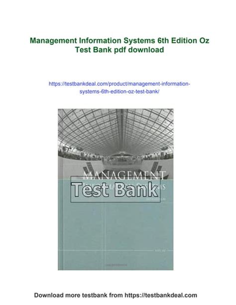 Management Information Systems 6th Edition Oz Test Bank Pdf