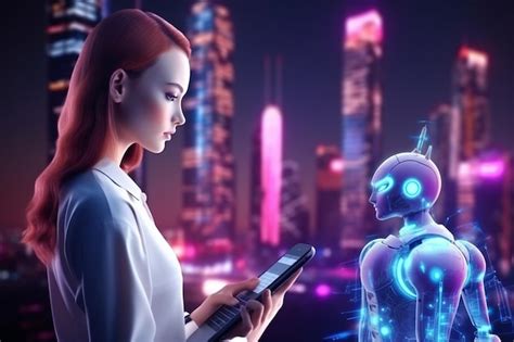 Premium Ai Image Woman Interacting With Smartphone S Chatbot