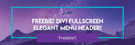 Freebie Divi Fullscreen Elegant Menu Header Jnm Web Creations
