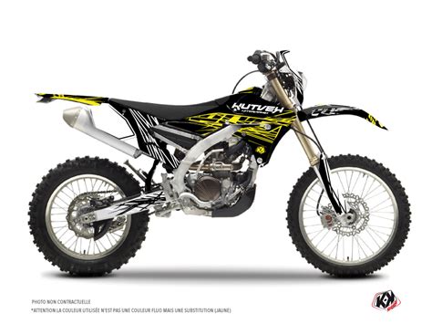 Yamaha 450 WRF Dirt Bike Eraser Fluo Graphic Kit Yellow Kutvek Kit Graphik