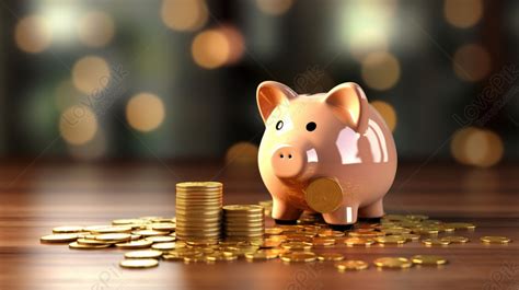 돼지 저금통 시각화 동전으로 채워진 그래프 배경의 3d 렌더링 달러 동전 배경 시각적 배경 동전 3d 배경 이미지 Hd