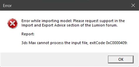 how do you resolve the message error while importing model exitcode