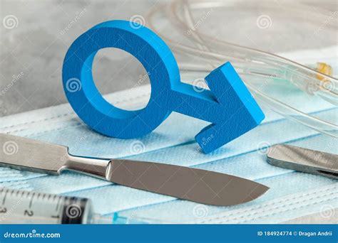 Sex Change Operation Change Of Male To Female Symbol Of A Man And A Scalpel With A Syringe