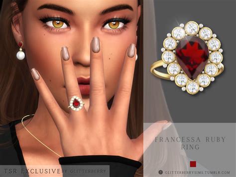The Sims Resource Francessa Ruby Pearl Ring Sims 4 Sims Sims 4 Game