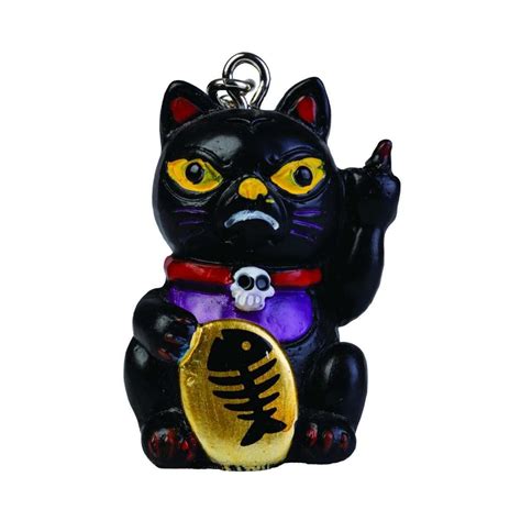 Rude Lucky Kitty Keychain Carolina Trading