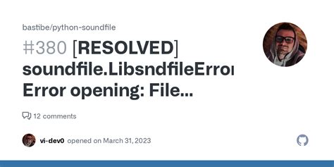 RESOLVED Soundfile LibsndfileError Error Opening File Contains Data In An Unimplemented