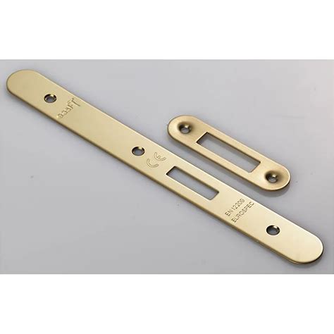 Door Frame Forend Strike And Fixing Pack Din Euro Deadlock Brass Pvd
