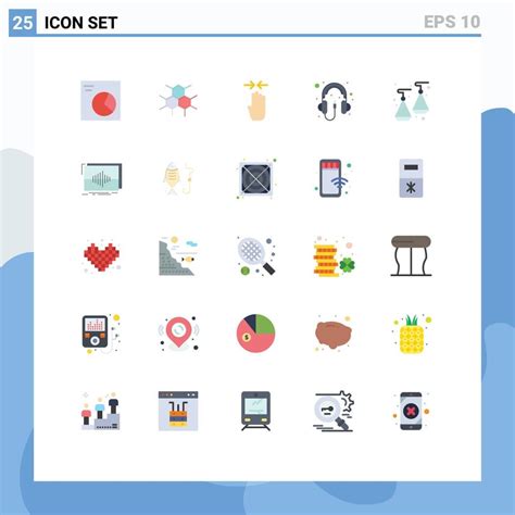 User Interface Pack Of 25 Basic Flat Colors Of Jewelry Earrings Four Finger Headphone Computer