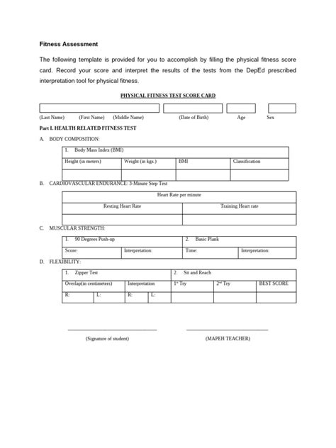 Fitness Assessment Pdf