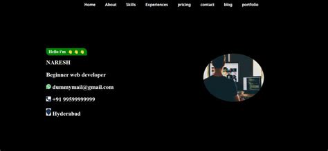 B Naresh On Linkedin Simple Portfolio Using Html Css 🔥🔥🔥